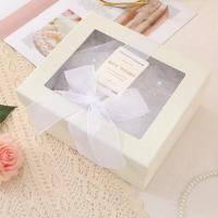 China White Gift Set Box Transparent PVC  Birthday Box With Silk for sale