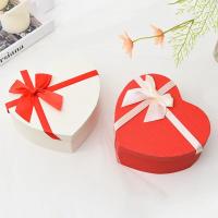 China 14x15.5x6cm Cosmetic Box Packaging Red Heart Shaped Boxes With Satin Silk for sale