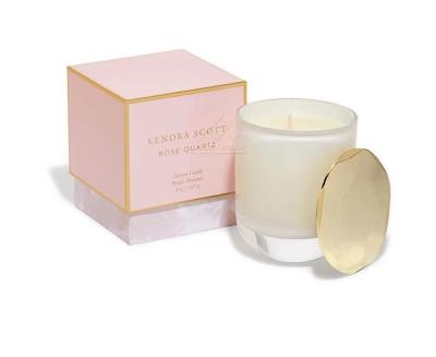 China Paperboard Pink Luxury Candle Packaging Boxes With Ribbon 8.5x8.5x9.5cm for sale