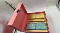 China Wholesale  Cardboard Customized Large Rectangle Mooncake Flat Pack Folding Magnetic Pink Gift Boxes With Handle for sale