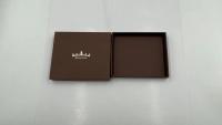 China Small Matt Brown Lip And Base Jewellery Presentation Box Custom Logo for sale