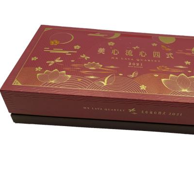 China Red Luxury Rigid Chocolate Gift Box With Gold Stamping and Blister for sale