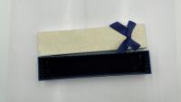 China Matt Blue Luxury Jewelry Packaging With Butterfly Silk Lip And Base Gift Box for sale