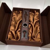 China Custom Logo Printed Rigid Cardboard Open Door Box Packaging Luxury Lingerie Brown Gift Box Satin Insert For Wine for sale
