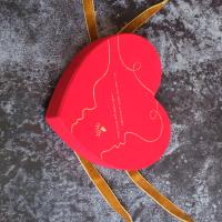 China Chocolate Biodegradable Red Heart Shape Gift Box With Ribbon And Blister Insert for sale