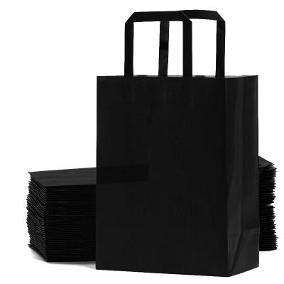 China 26x11x17cm Paper Carrier Bags Flat Handle White Brown Gift  Shopping Bag for sale