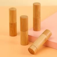 China Recyclable Empty Bamboo Lip Balm Lip Gloss Lipstick Tube Container Biodegradable for sale