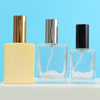 China 30ml Empty Glass Perfume Oil Cosmetic Bottle Packaging Flat Shoulder Square for sale