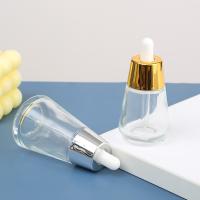 China Water Shape 1oz Hair Oil Glass Empty Dropper Bottles Cosmetic Essential Oil Bottle for sale