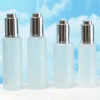 China 30ml Custom Clear frosted glass bottle With Pressure Dropper Cosmetic Skincare for sale
