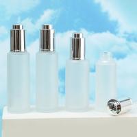 China 30ml Custom Clear frosted glass bottle With Pressure Dropper Cosmetic Skincare for sale