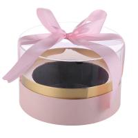China Cylindrical Bouquet Innovative Biodegradable Packaging Gift Clear PVC With Ribbon for sale