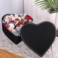 China Pink Heart Shaped Valentines Day Flower Packing Box Silk Layer Biodegradable for sale