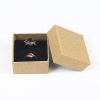 China Custom Jewelry Kraft Paper Packaging Box Ring Bracelet Box 9*9*3.2cm for sale