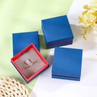 China Thick Blue Necklace Base Lip Gift Jewelry Box Paper Ring Earring Bracelet Pendant for sale