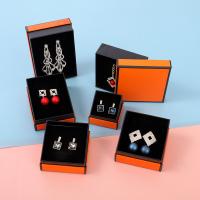 China Orange Earrings Necklace Jewelry Ornament Box Brooch Ring Gift Wrap Box for sale