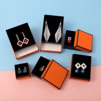 China Orange Earrings Necklace Jewelry Ornament Box Brooch Ring Gift Wrap Box for sale