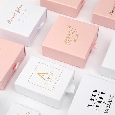 China Pink Drawer Ornament Jewelry Packaging Box Ring Necklace Bracelet Ear Studs Pendant for sale
