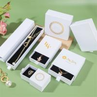 China Cardboard Paper Jewelry Set Box For Ring Necklace Rectangle Foam Filled 7x9x3cm for sale