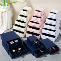 China Small Printed Jewelry Packing Drawer Box Cardboard Paper Necklace Ring With Foam for sale