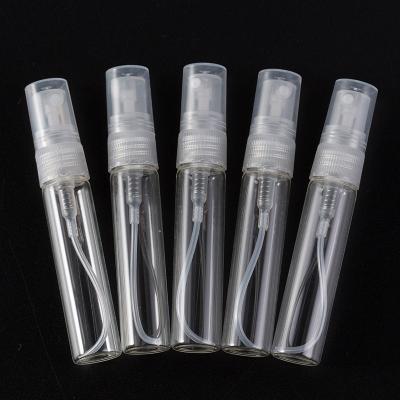 China 2ml 3ml 5ml 10ml Mini Small Empty Clear Glass Perfume Bottles with Luxury Round Pen Spray Design and Screen Printing Logo for sale