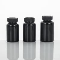China Highly Customized 4oz PET Capsule Bottle of Orange Black Plastic Nutrition Supplement with Purple Tamper Proof Packaging for sale