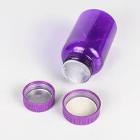 China Highly Customized 4oz PET Capsule Bottle of Orange Black Plastic Nutrition Supplement with Purple Tamper Proof Packaging for sale