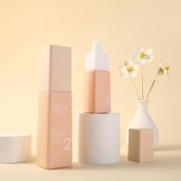 China Hot 40ml Square Perfume Bottle Pink Frosted Borosilicate Serum Glass Bottle in Customized Colors and Logo/Graphic Design for sale