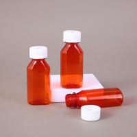 China 2oz 4oz 8oz 12oz16oz Oval Bottle PET Amber Container Cough Syrup Bottle Medicine Liquid Oral Plastic Bottles with Childproof Cap for sale