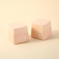 China Glass Base Luxury Skincare Packaging Empty Trapezium Container 30g50g Pink Matt Square Mini Cosmetic Cream Jar with Cap for sale