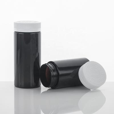 China Promotion Plastic Capsule Medical Bottle 8oz Black Empty Plastic Pill Bottle Container with Tamper Proof Cap Sample Provide for sale