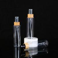 China Body Material PET 100ml 120ml 250ml Empty Clear Plastic Bottle with Fine Mist Bamboo Black Sprayer for Cosmetic Packaging for sale