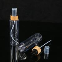 China Body Material PET 100ml 120ml 250ml Empty Clear Plastic Bottle with Fine Mist Bamboo Black Sprayer for Cosmetic Packaging for sale