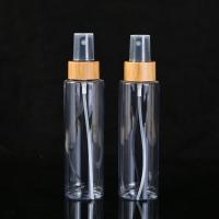 China Body Material PET 100ml 120ml 250ml Empty Clear Plastic Bottle with Fine Mist Bamboo Black Sprayer for Cosmetic Packaging for sale