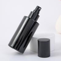 China Facial Cleanser Glass Collar Material 30ml 50ml 100ml Perfume Bottle Black Frosted Cosmetic Makeup Packaging Vendors for sale