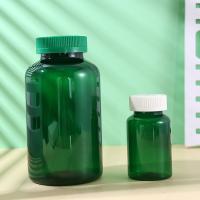 China Custom Green PET 150cc 750cc Plastic Jar Medicine Bottle Pill Vitamin Plastic Bottle With CRC Screw Cap Capsule Bottle for sale