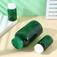 China Custom Green PET 150cc 750cc Plastic Jar Medicine Bottle Pill Vitamin Plastic Bottle With CRC Screw Cap Capsule Bottle for sale