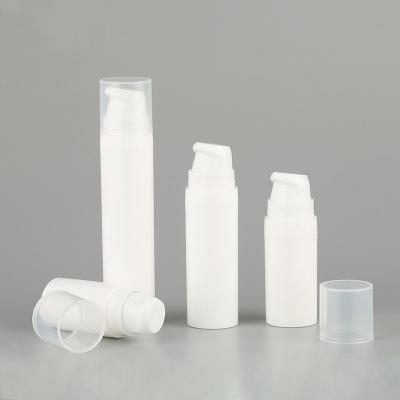 China Sample Free 5ml 10ml 15ml 30ml Clear Empty Airless Pump Serum Lotion Frosted Bottle PCR Resistant Luxury Airless Bottle with Pump for sale