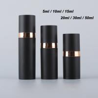 China Full PP Airless Plastic Bottle 5ml 10ml 15ml 20ml 30ml 50ml Matte Black Airless Pump Bottle for Moisturizer and Serum for sale