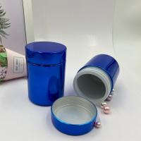 China 2oz 6oz 8oz 10oz 16oz 20oz Electroplated Metal Blue HDPE Bottle Manufacturers Plastic Powder Containers for Packing Whey Protein for sale