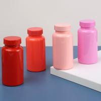 China Customized Accepted Logo 150Ml Red Pink Empty Supplement Vitamin Capsule Pill Plastic Bottle for Custom Packaging for sale