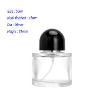 China 30ml 50ml 100ml Round Glass Perfume Bottles with Stock Fragrance Pump Spray and Empty Oil Packaging for sale