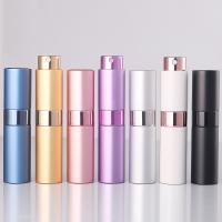 China Aluminum Collar 5ml 8ml 10ml Mini Empty Sample Vials Glass Spray Perfume Bottle with Glass Laser Engraved Surface and Box for sale