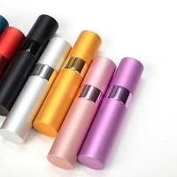 China Aluminum Collar 5ml 8ml 10ml Mini Empty Sample Vials Glass Spray Perfume Bottle with Glass Laser Engraved Surface and Box for sale
