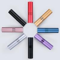 China Aluminum Collar 5ml 8ml 10ml Mini Empty Sample Vials Glass Spray Perfume Bottle with Glass Laser Engraved Surface and Box for sale