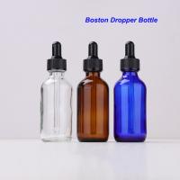 China 15ml 30ml 60ml 120ml 2oz Glass Amber Essential Oil Bottle Blue Glass Boston Dropper Bottle for Essential Boston Bottle for sale