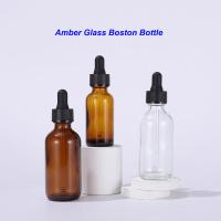 China 15ml 30ml 60ml 120ml 2oz Glass Amber Essential Oil Bottle Blue Glass Boston Dropper Bottle for Essential Boston Bottle for sale
