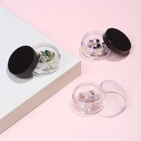 China Acrylic 5g 10g 15g 20g 30g Clear Loose Powder Jar Container with Black Lid Customized Colors Eco Friendly Industrial Cosmetic for sale