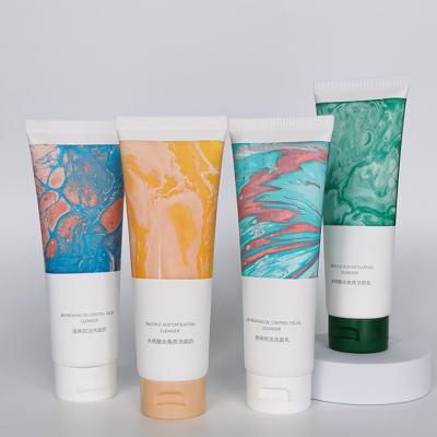 China 100ml Green Squeeze Tube Offset Printing Cosmetic Container with Screw Flip TOP Recycled Bioplastic Tube for sale