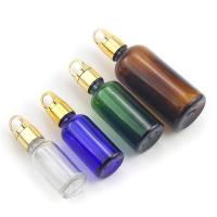 China Frosted Blue Glass Cosmetic Face Serum Bottles Custom Empty Luxury Hair Essential Oil Dropper Bottle with Box Sample Free for sale